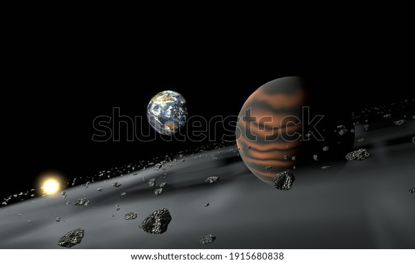 View Earth Ring Planet Surrounded Rock Stock Illustration 1915680838 ...