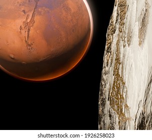 View Mars Seen Phobos Deimos Two Stock Illustration 1926258023 ...