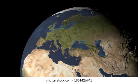 3d Illustration World Map Satellite Data Stock Illustration 1006775542