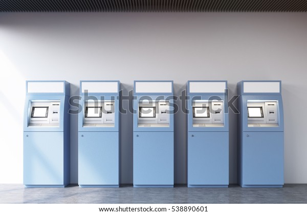View Row Five Blue Atm Machines Stock Illustration 538890601 | Shutterstock