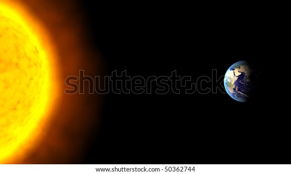 View Sun Earth Front Stock Illustration 50362744