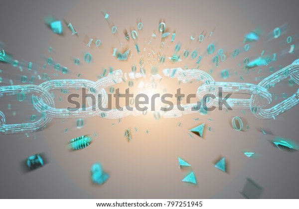 View Weak Link Broken Blockchain Exploding Stock Illustration 797251945 ...