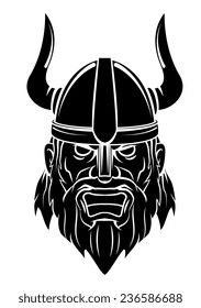 Angry Viking Face Head Sport Mascot: стоковая векторная графика (без ...