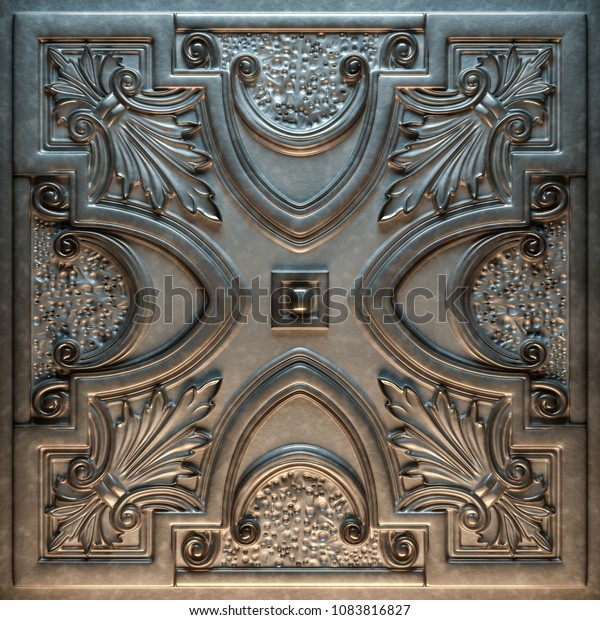 Vintage Decorative Pattern 3d Rendering Stock Illustration 1083816827 ...
