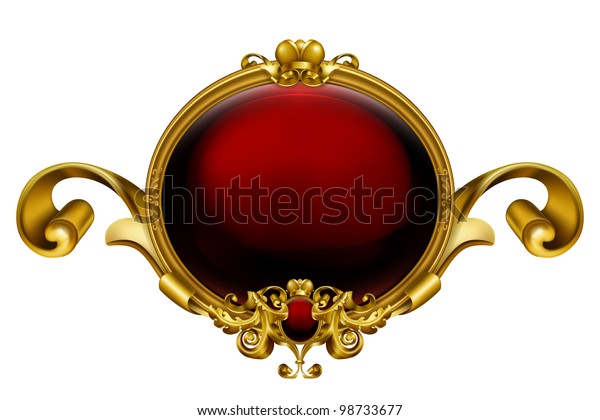Vintage Frame Red Bitmap Copy Stock Illustration 98733677