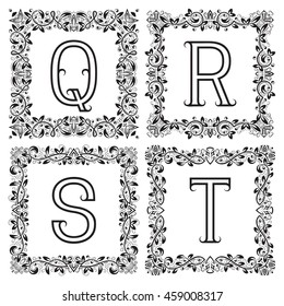 Vintage Monograms Bitmap Set Q R 스톡 일러스트 459008317 | Shutterstock