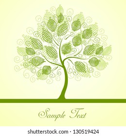 Vintage Tree Raster Version Vector Available Stock Illustration ...