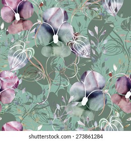 Viola Flower Seamless Pattern Stock Illustration 273861284 | Shutterstock