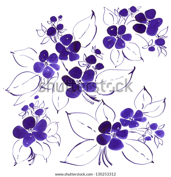 Violet Ink Drawing Stock Illustration 130253312 | Shutterstock