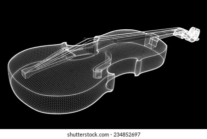 Violin Model Body Structure Wire Model Stock Illustration 234852697 ...