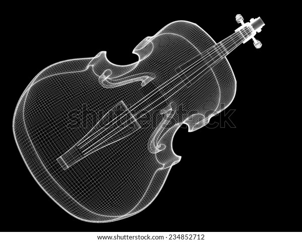 Violin Model Body Structure Wire Model Stock Illustration 234852712