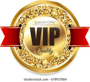 Vip Banner Gold Elements Stock Illustration 678937804