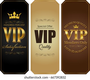 Vip Banners Gold Elements Stock Illustration 667392832 | Shutterstock