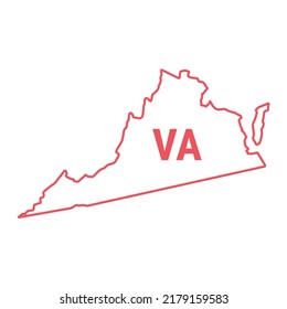 Virginia Us State Map Red Outline Stock Illustration 2179159583 ...