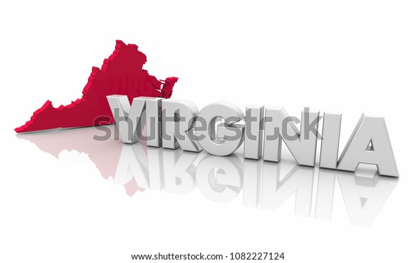 Virginia Va Red State Map Word Stock Illustration 1082227124
