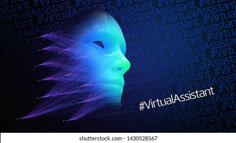 Virtual Assistant Abstract Face Created By Stock Illustration ...
