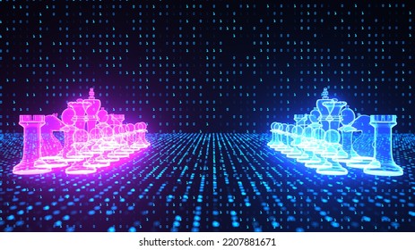 Virtual Chess Pieces Data Matrix 3d Stock Illustration 2207881671 ...
