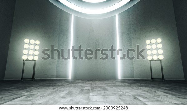 Virtual Music Stage Background Set Spotlights Stock Illustration ...
