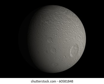 Virtual Planets Tethys Moon 01 Stock Illustration 60581848