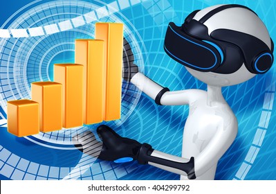 Virtual Reality Vr Bar Graph 3d Stock Illustration 404299792 | Shutterstock