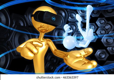Virtual Reality Vr Falling 3d Illustration Stock Illustration 463363397 ...