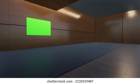 Virtual Studio Background Green Chroma 3d Stock Illustration 2133319487 ...