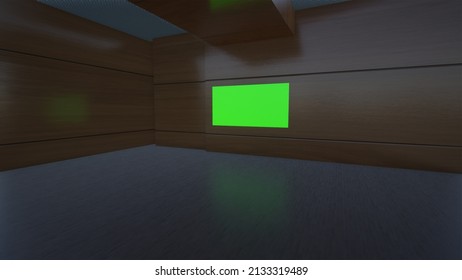 Virtual Studio Background Green Chroma 3d Stock Illustration 2133319489 ...