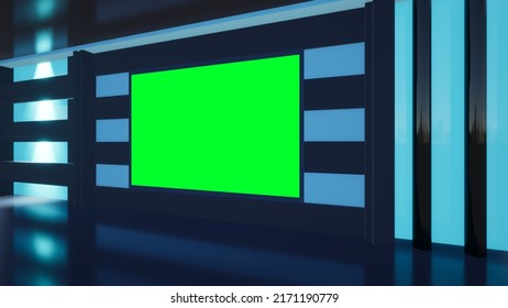 Virtual Studio Background Illustration Set Stock Illustration ...