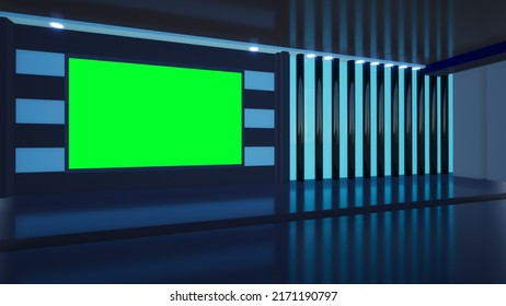 Virtual Studio Background Illustration Set Stock Illustration ...