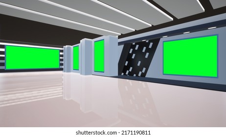 Virtual Studio Background Illustration Set Stock Illustration ...