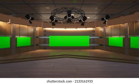 Virtual Studio Set Green Screen Shot Stock Illustration 2133161933 ...