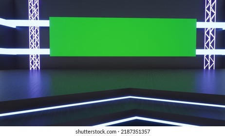 Virtual Studio Set Green Screen Shot Stock Illustration 2187351357 ...