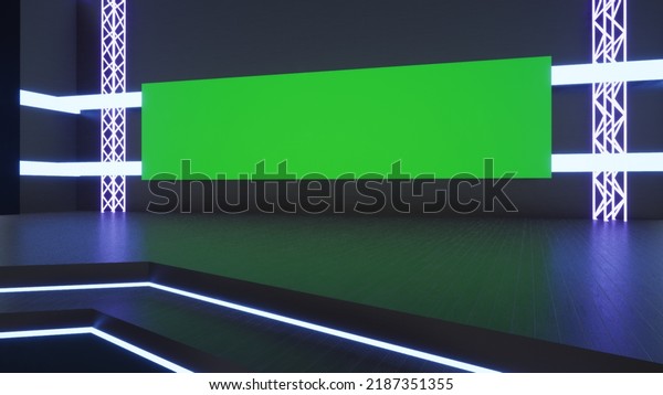 Virtual Studio Set Green Screen Shot Stock Illustration 2187351355 ...