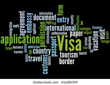 Visa Application Word Cloud Concept On Stock Illustration 416285599 ...
