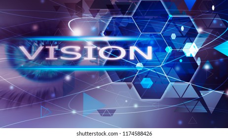 Vision Future Background Abstract Blue Concept Stock Illustration ...