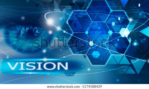 Vision Future Background Abstract Blue Concept Stock Illustration ...