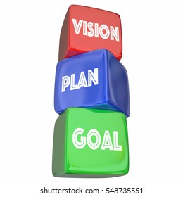 Vision Plan Goal Objective Strategy Steps Stock Illustration 548735551