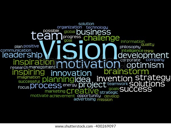 Vision Word Cloud Concept On Black Stock Illustration 400269097 ...