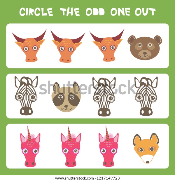 Visual Logic Puzzle Circle Odd One 스톡 일러스트 1217149723 | Shutterstock