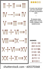 Visual Math Puzzle Roman Numerals Every Stock Vector (Royalty Free ...