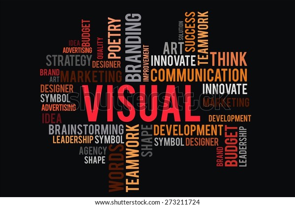 Visual Word On Cloud Concept Black Stock Illustration 273211724