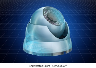 Visualization 3d Cad Model Dome Security Stock Illustration 1890566509 ...