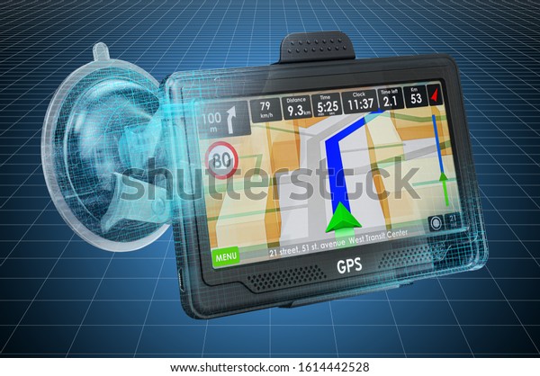 Visualization 3d Cad Model Gps Navigation Stock Illustration 1614442528 ...