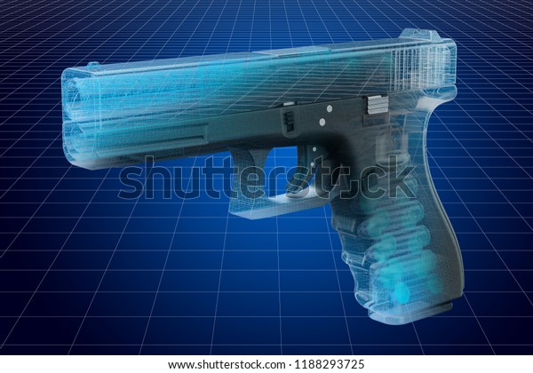 Visualization 3d Cad Model Gun Military Stock Illustration 1188293725 ...