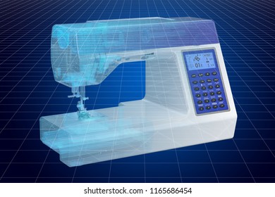 Visualization 3d Cad Model Sewing Machine Stock Illustration 1165686454 ...