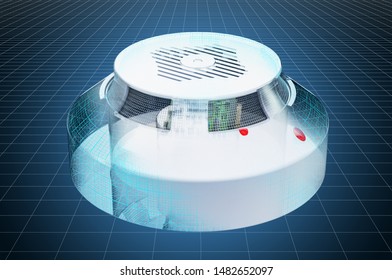Visualization 3d Cad Model Smoke Detector Stock Illustration 1482652097 ...