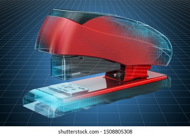Visualization 3d Cad Model Stapler Blueprint Stock Illustration ...