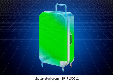 Visualization 3d Cad Model Suitcase Blueprint Stock Illustration ...