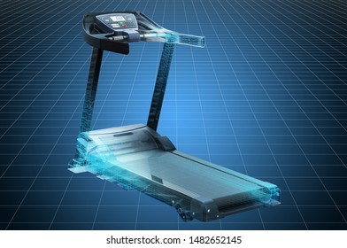 Visualization 3d Cad Model Treadmill Blueprint Stock Illustration ...