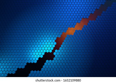 Visualization Cyber Attacks Destroyed Hexagon Order Stock Illustration ...